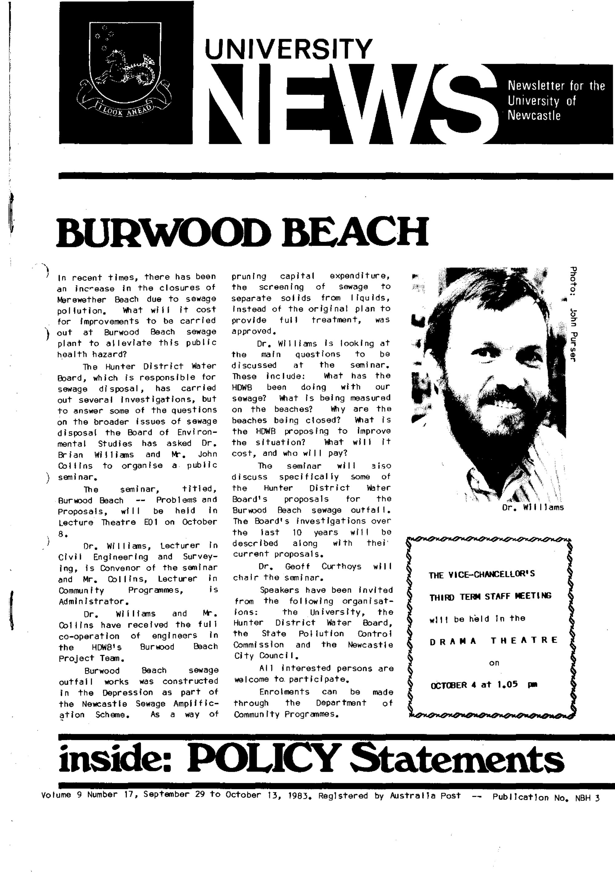 The University News, Vol. 9, No. 17, September 29 - October 13, 1983 ...