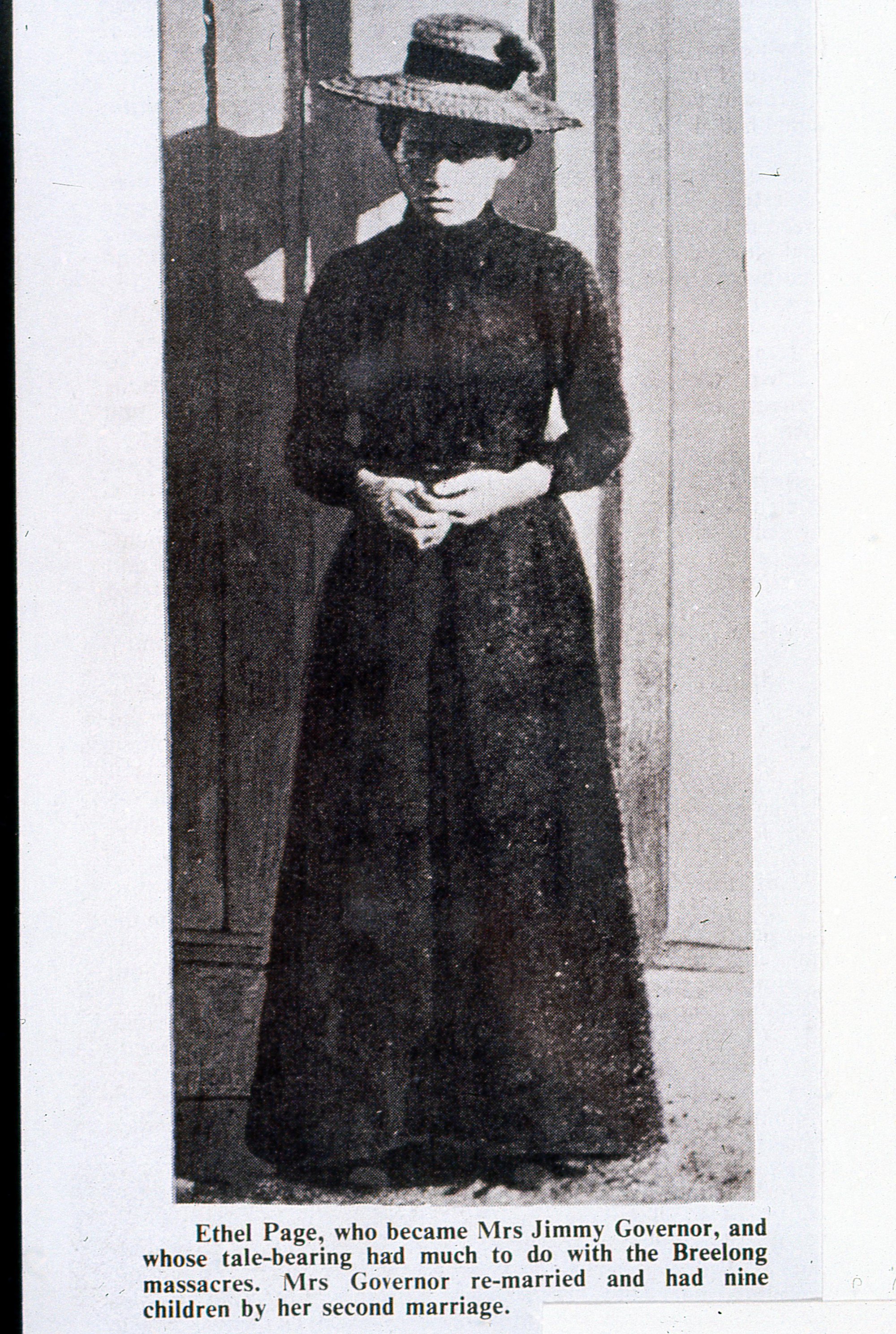 Ethel Page, who became Mrs Jimmy Governor, and whose tale-bearing had ...