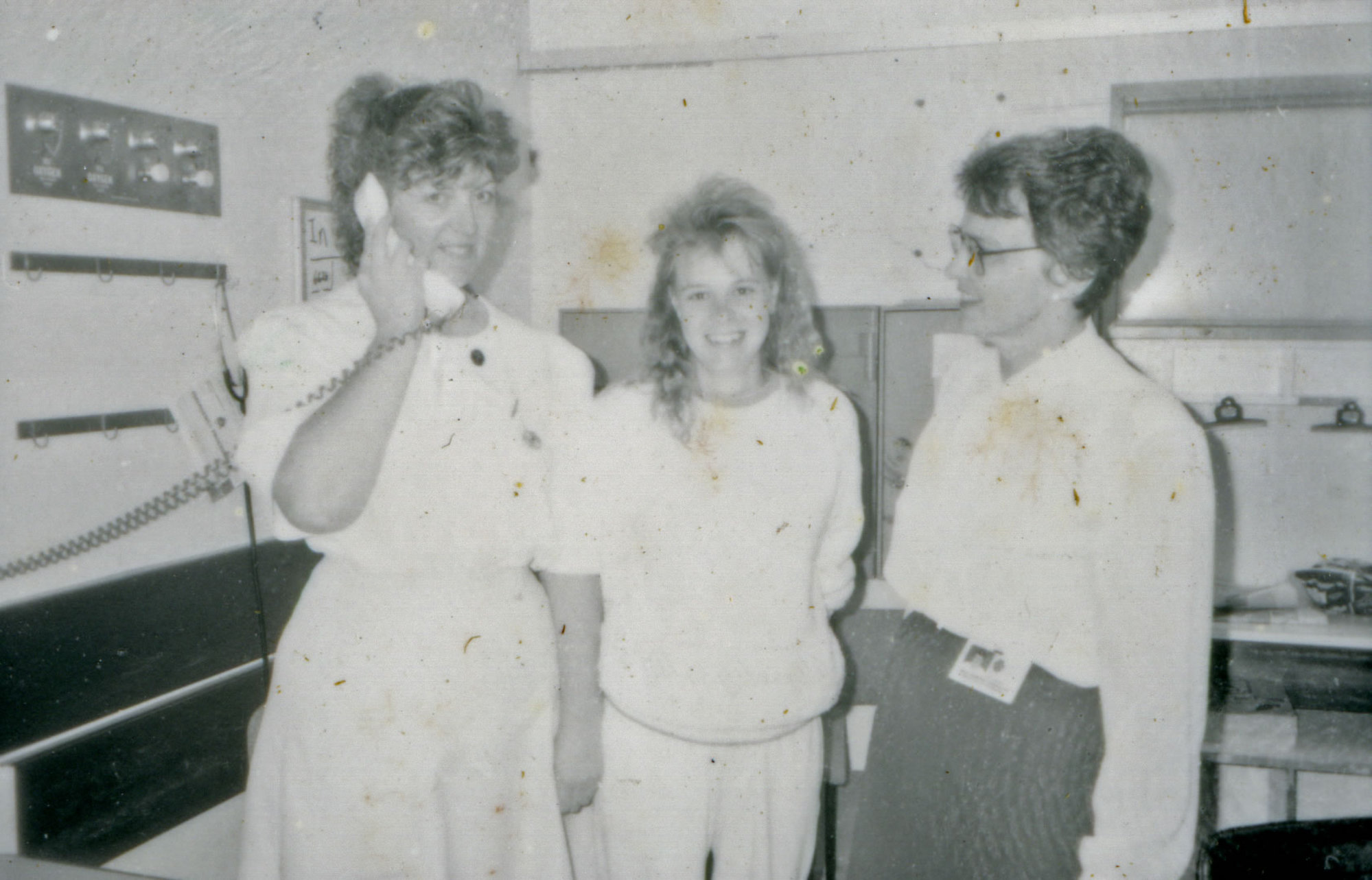 Jane Broadbent, right, with unidentified hospital staff at the Royal ...