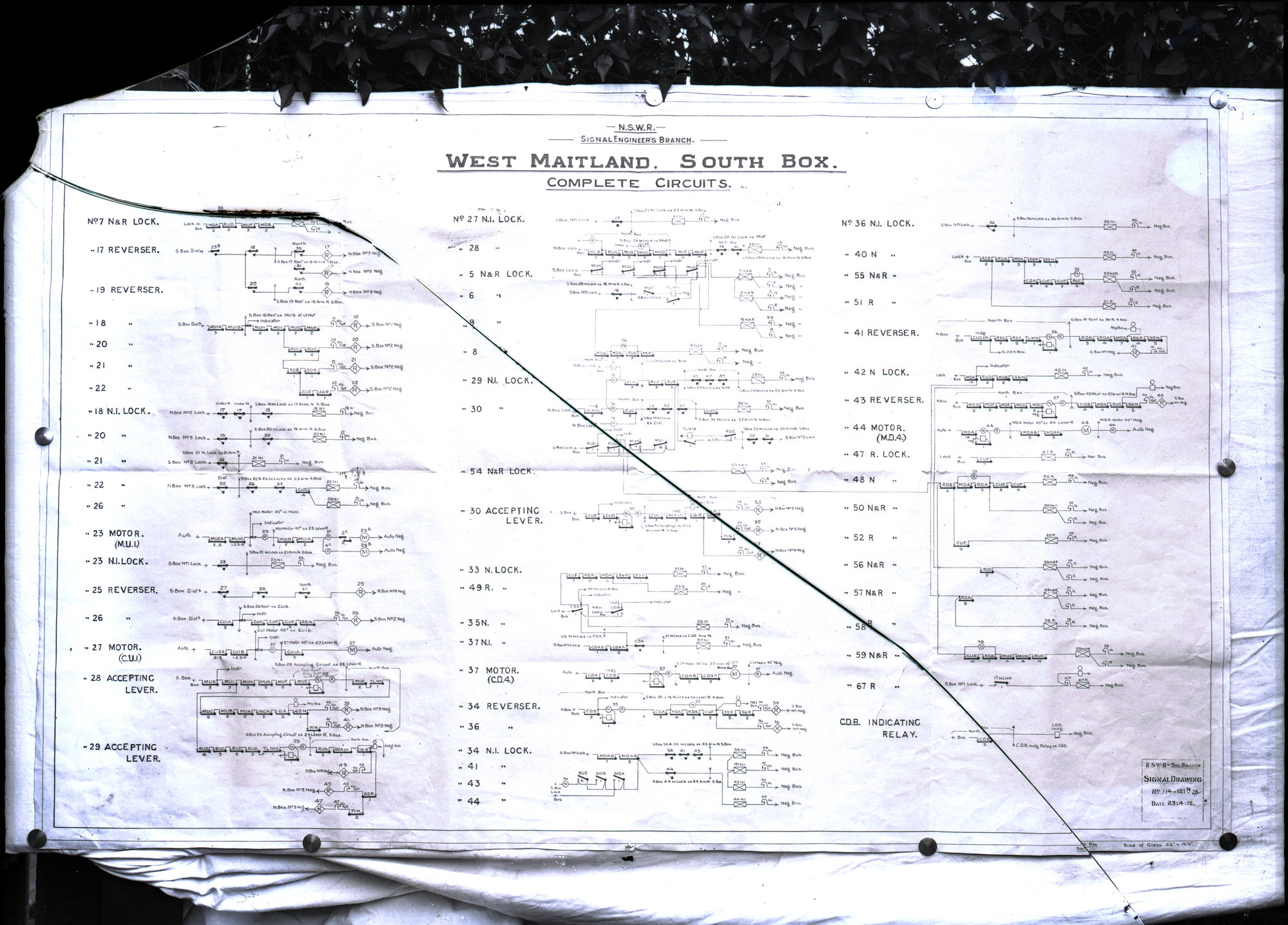 NSWGR, diagram for West Maitland South Signal Box, NSW, [1920s ...