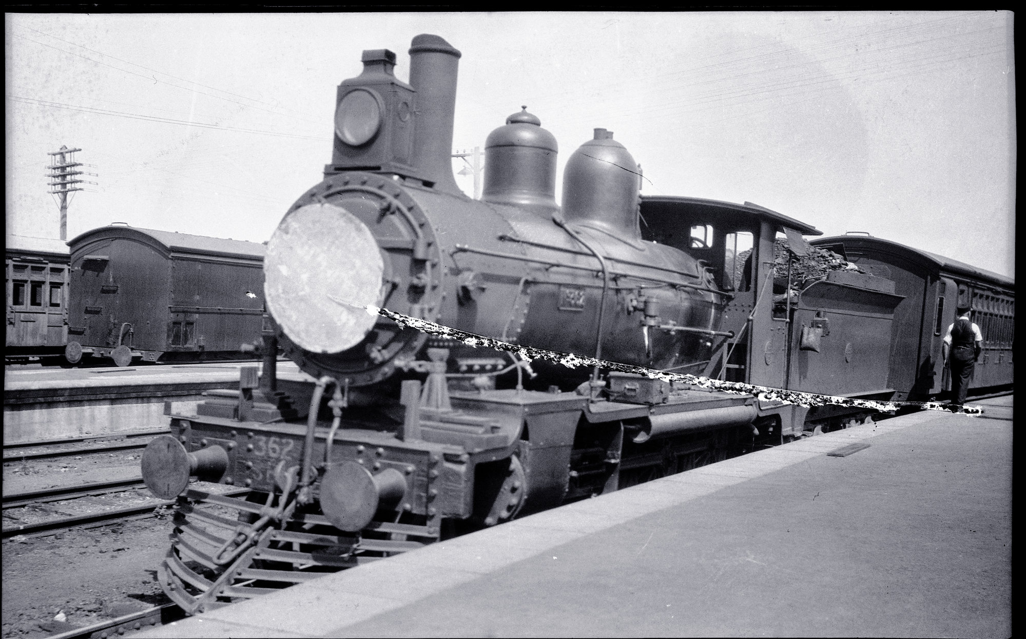 QGR, PB-15 Class No.362, passenger train, South Brisbane, Qld, [1950s ...