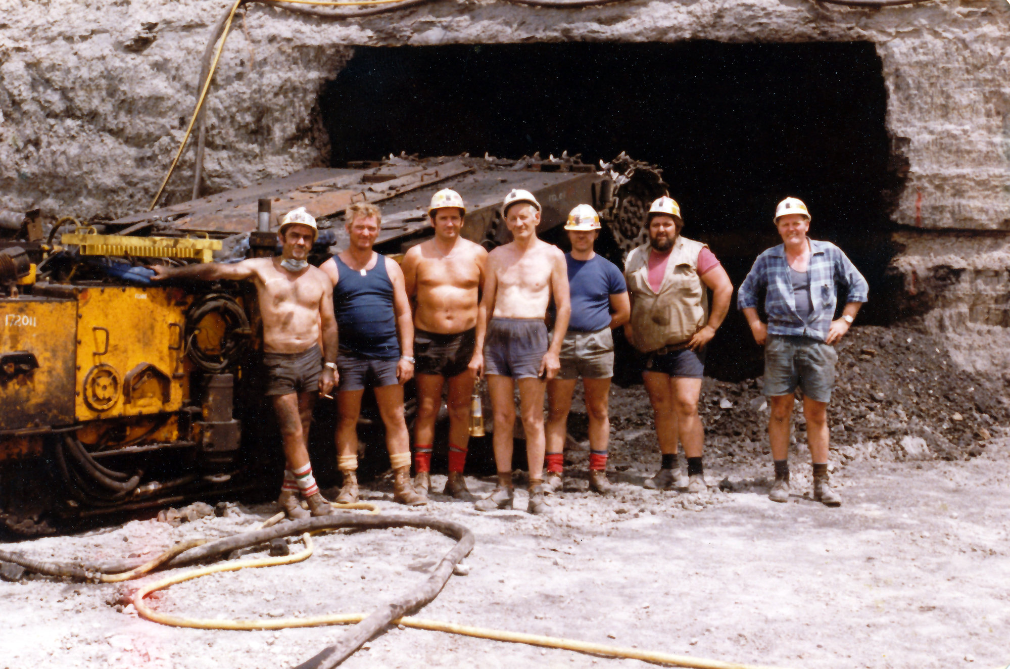 Seven mineworkers at Wambo Colliery, Warkworth, NSW, 1979 | Living ...