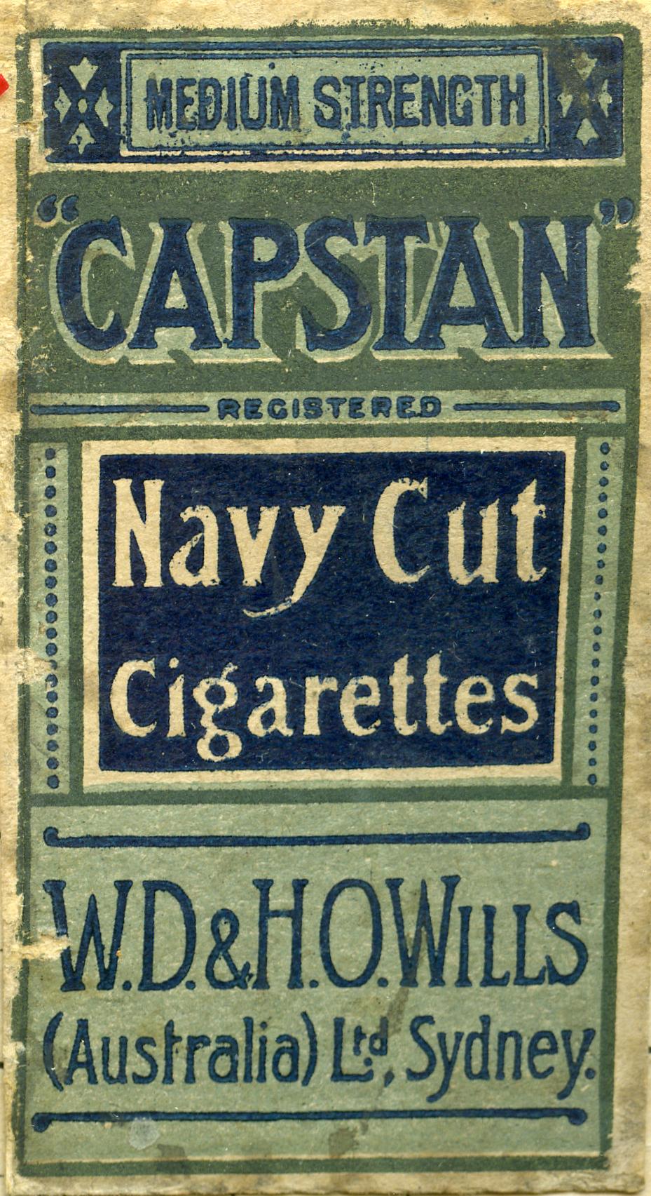 "Capstan" Navy Cut medium strength cigarettes. | Living Histories