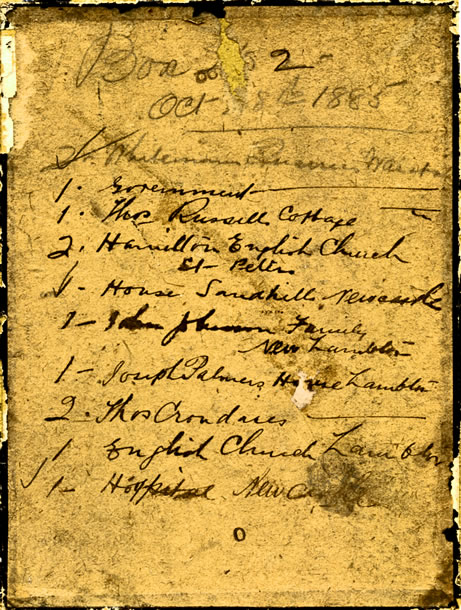 Ralph Snowball Collection, original glass plate box listing, Box 2, 8 ...