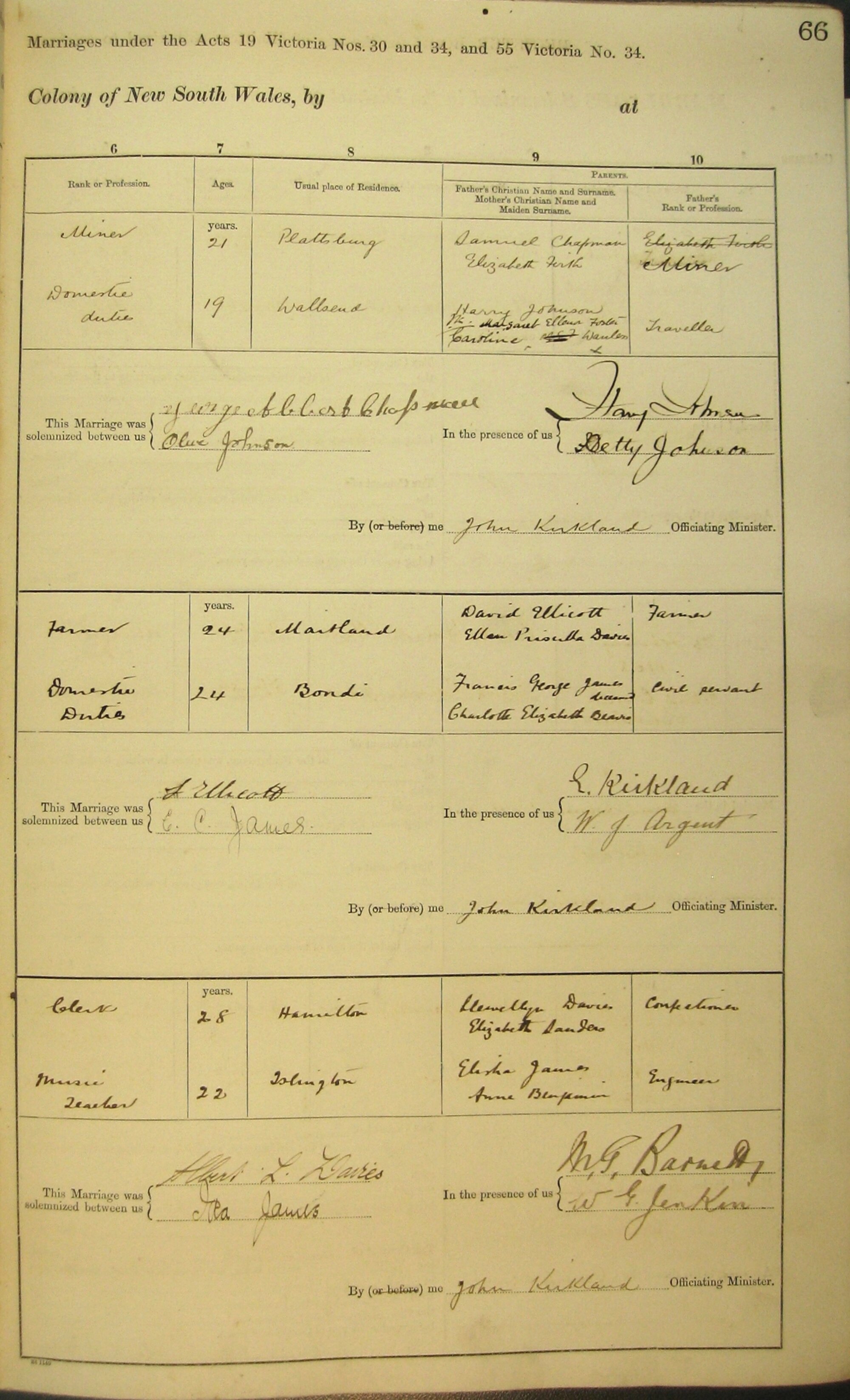 Marriage Numbers 196a to 198a, Page 66a. 1908 | Living Histories