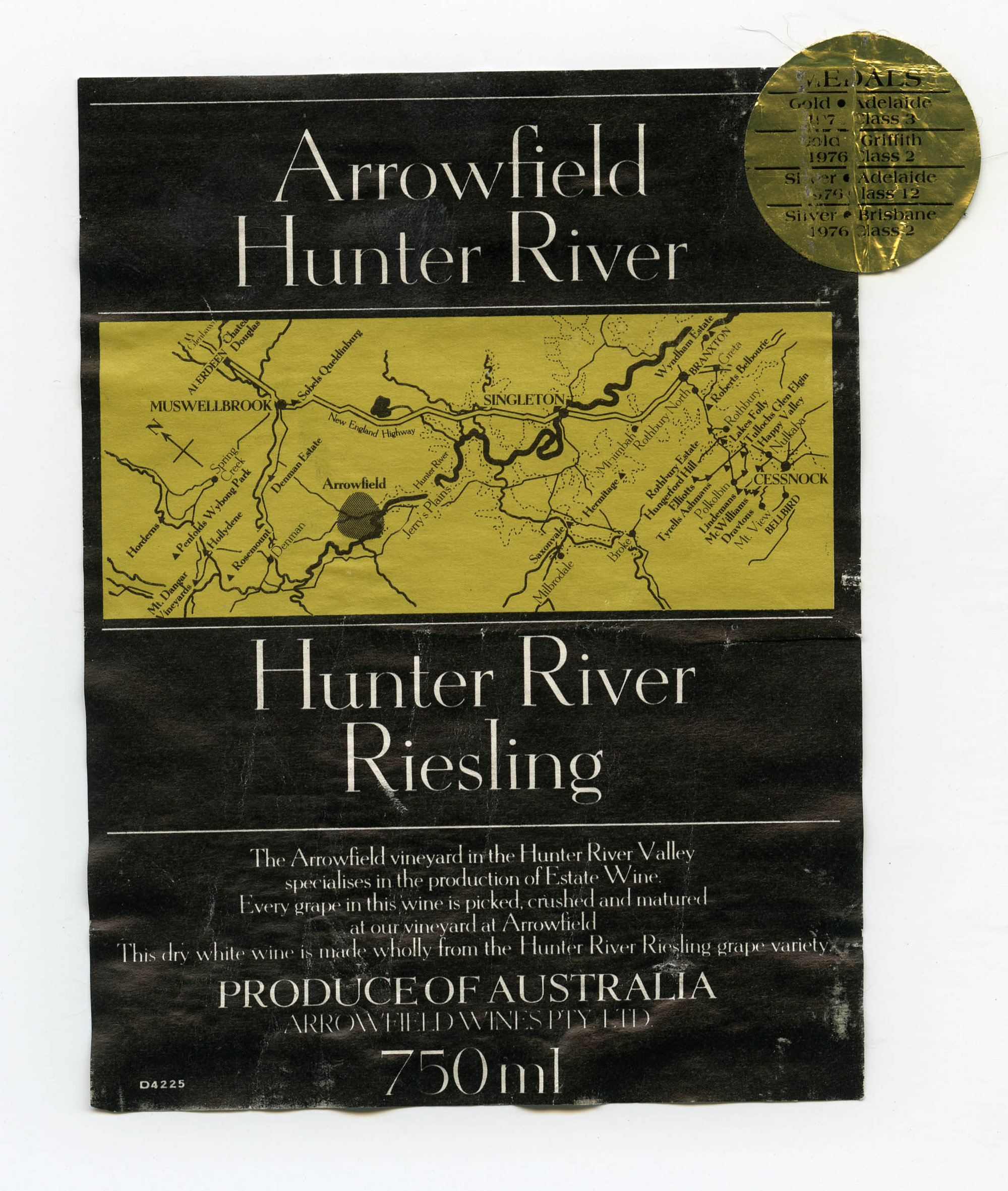 The Arrowfield Vineyards Label [n.d.] | Living Histories