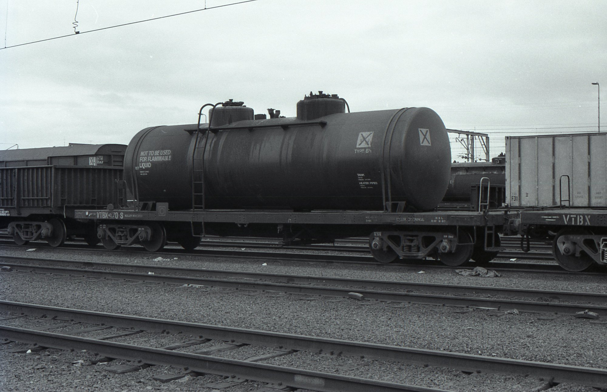 A VTBX oil tanker in Broadmeadow Yard. | Living Histories