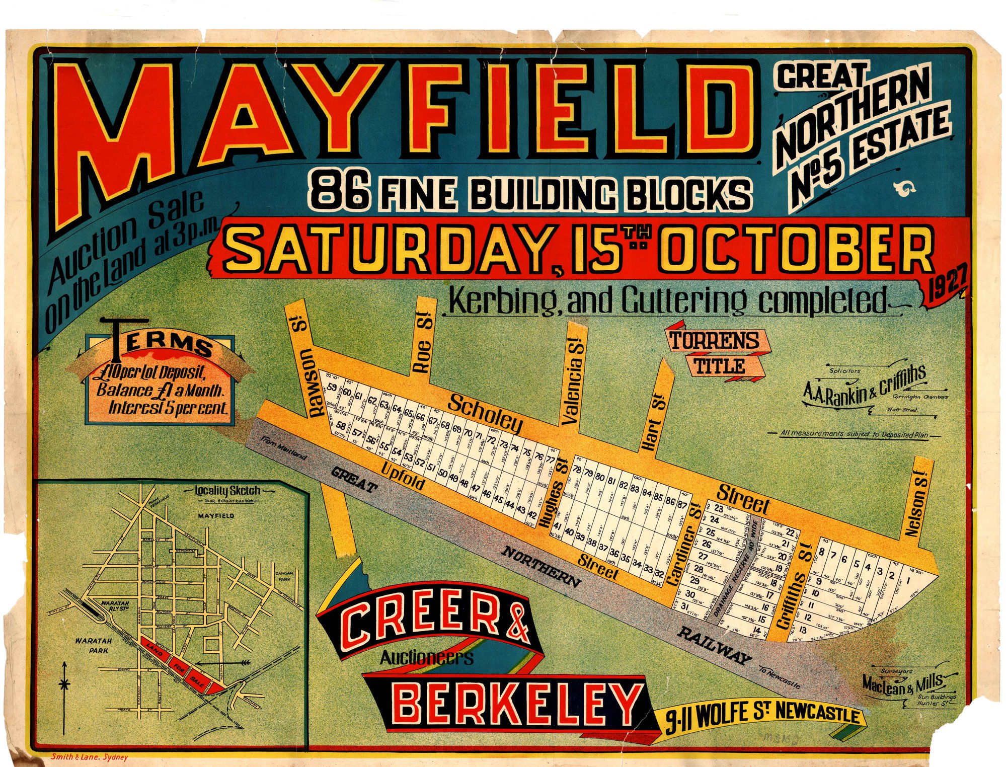 Mayfield Subdivision Plan, 15th October 1927. | Living Histories