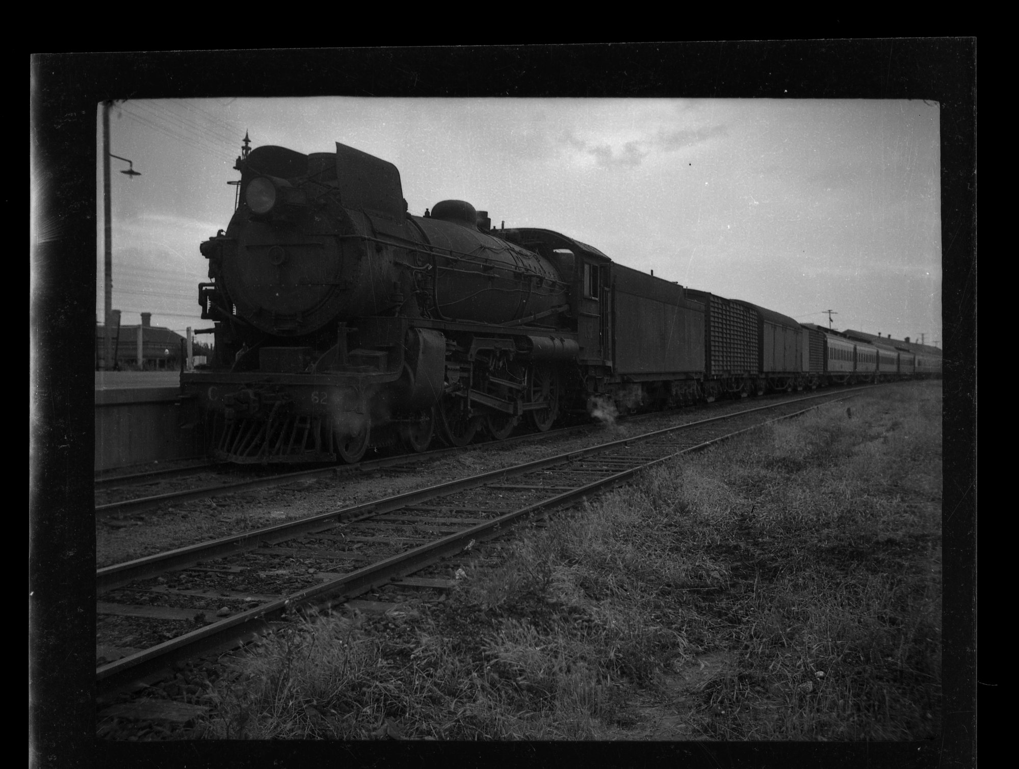 Commonwealth Railways C Class, no. 62, at the head of the Trans ...