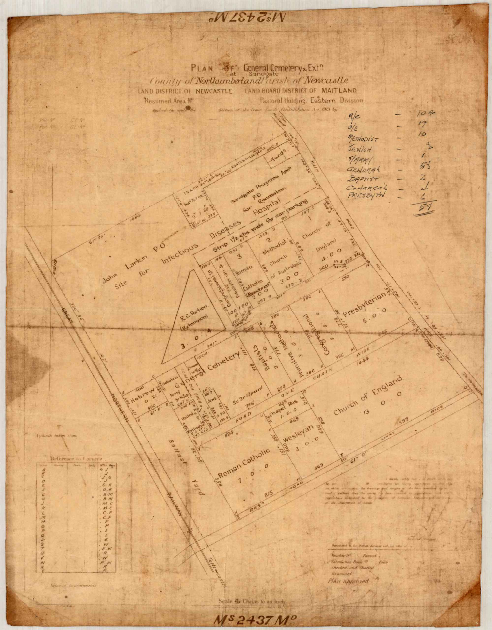 Plan of Sandgate Cemetery, NSW, Australia [1938] | Living Histories