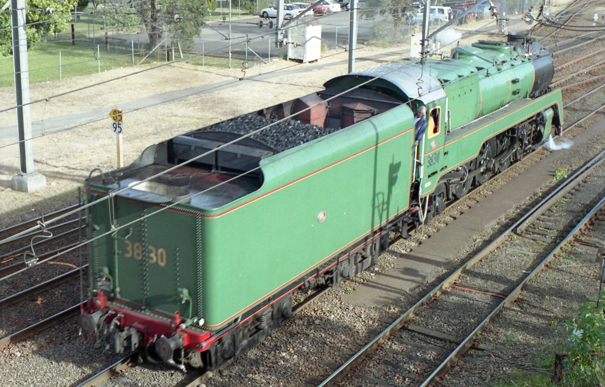New South Wales Government Railways C38-class locomotive 3830 opposite ...