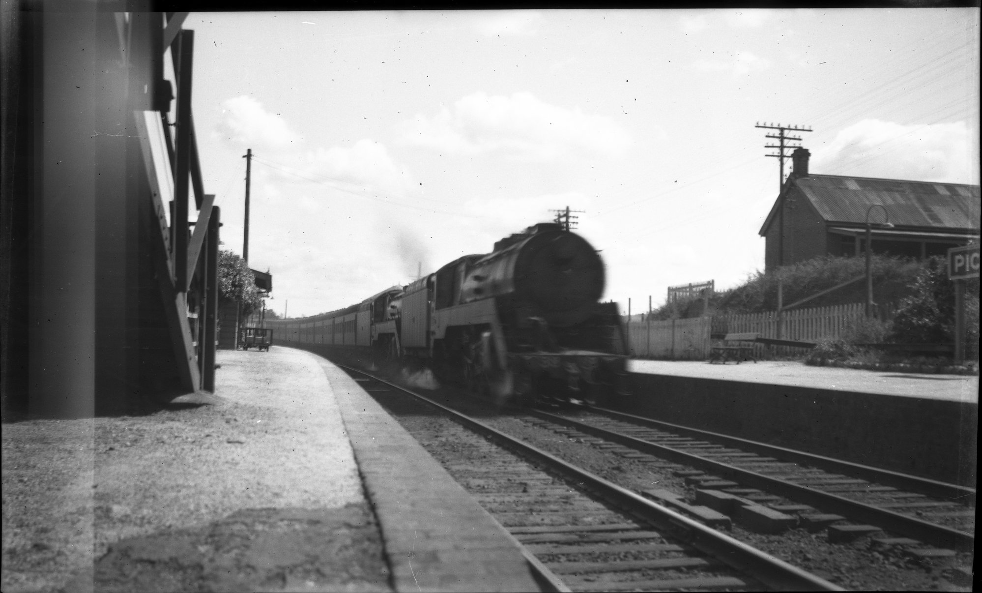 NSWGR C38 Class locomotive, with passenger train, at Picton station, [n ...