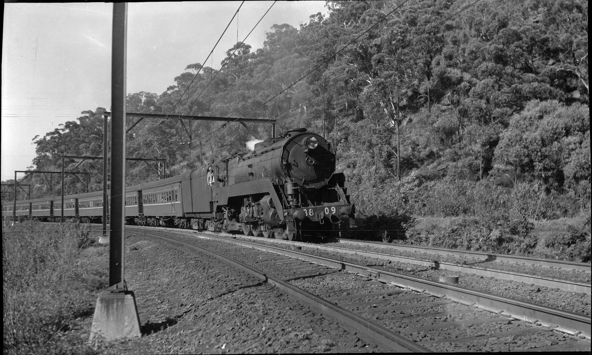 NSWGR C38 Class locomotive, no. 3809, [Central Coast/Hawkesbury], [n.d ...