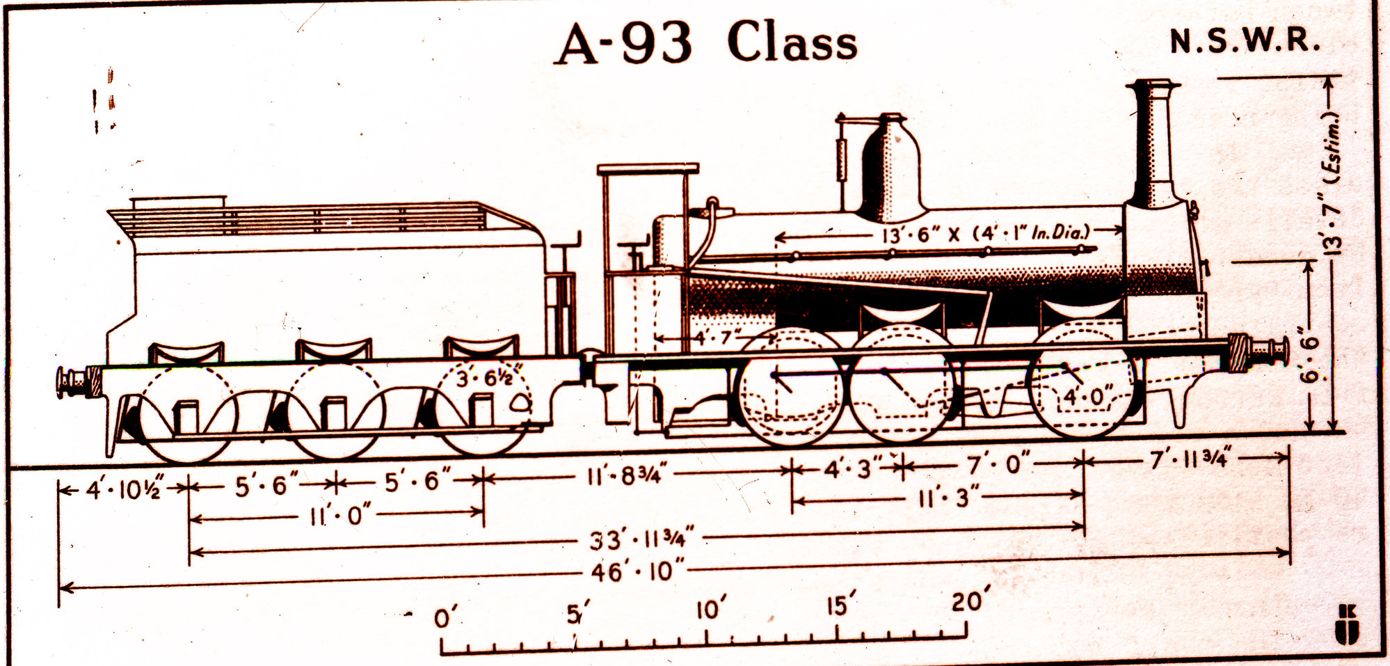 NSWGR A-93 Class 0-6-0, diagram, presumably by K. Upton, [1948 ...