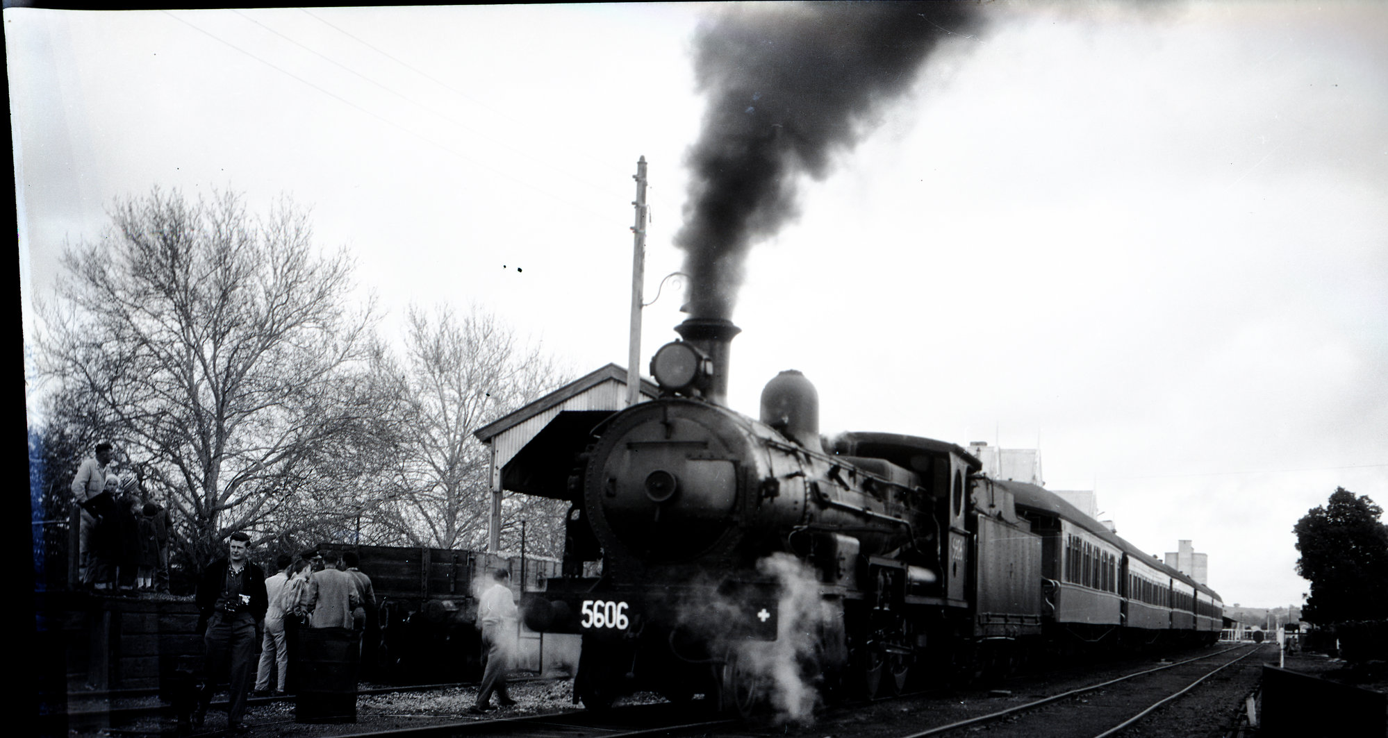 NSWGR D55 Class, no. 5606, on passenger train, unidentified location ...