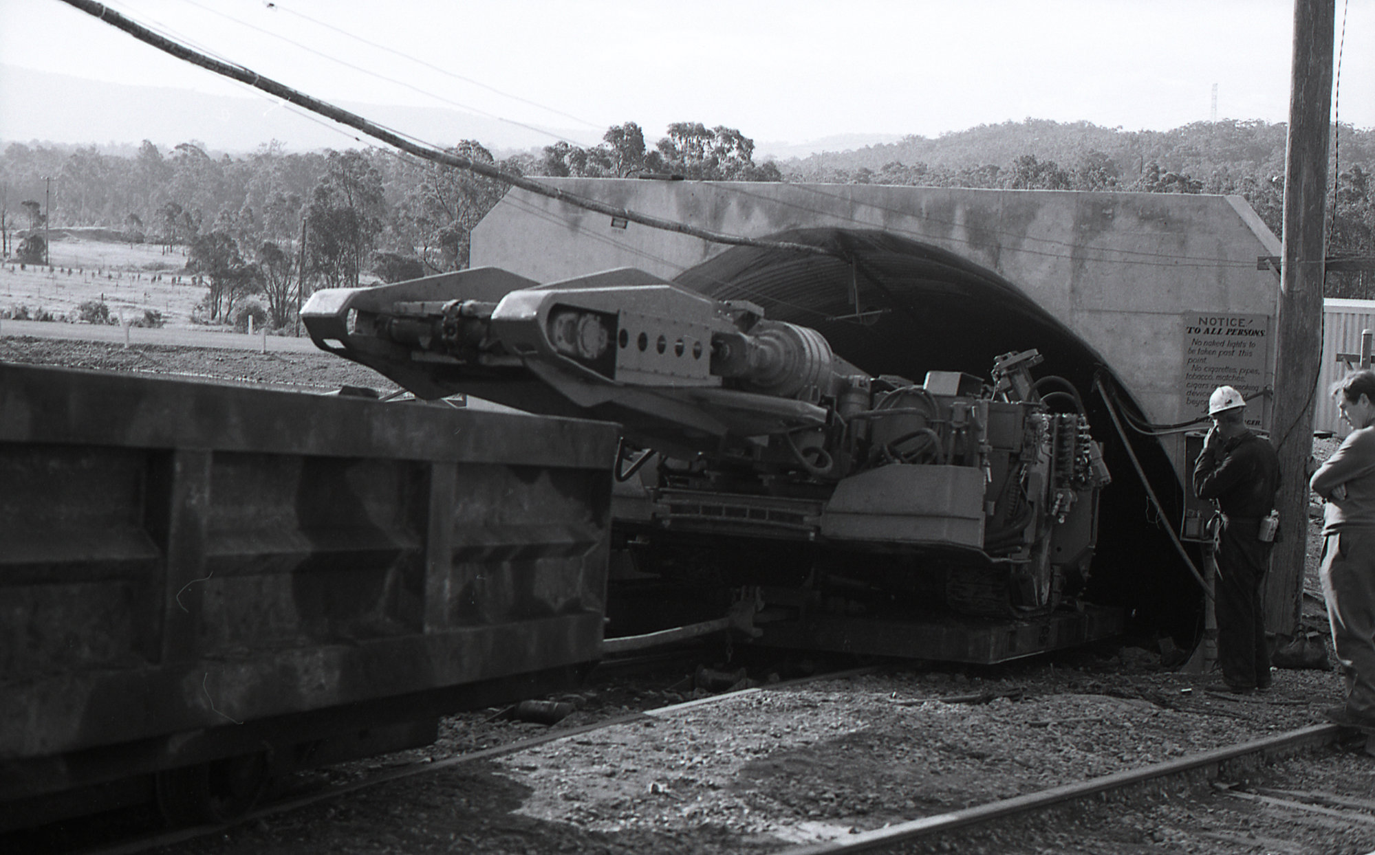 6CM continuous miner entering portal, West Wallsend No. 2 Colliery, 28 ...