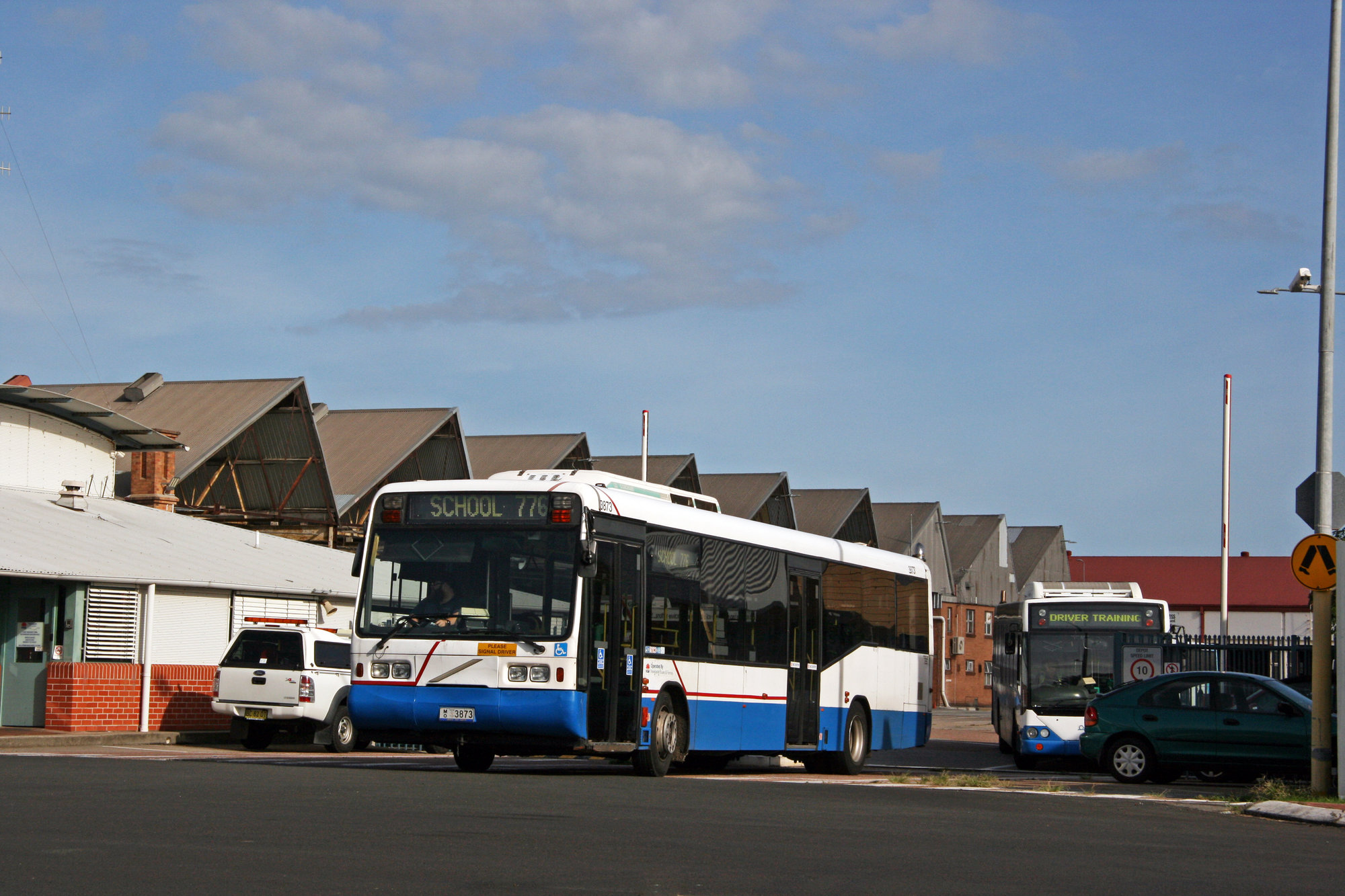 STA Volvo B10BLE 3873 Volvo B12BLE xxxx, depot yard to Denison Street ...