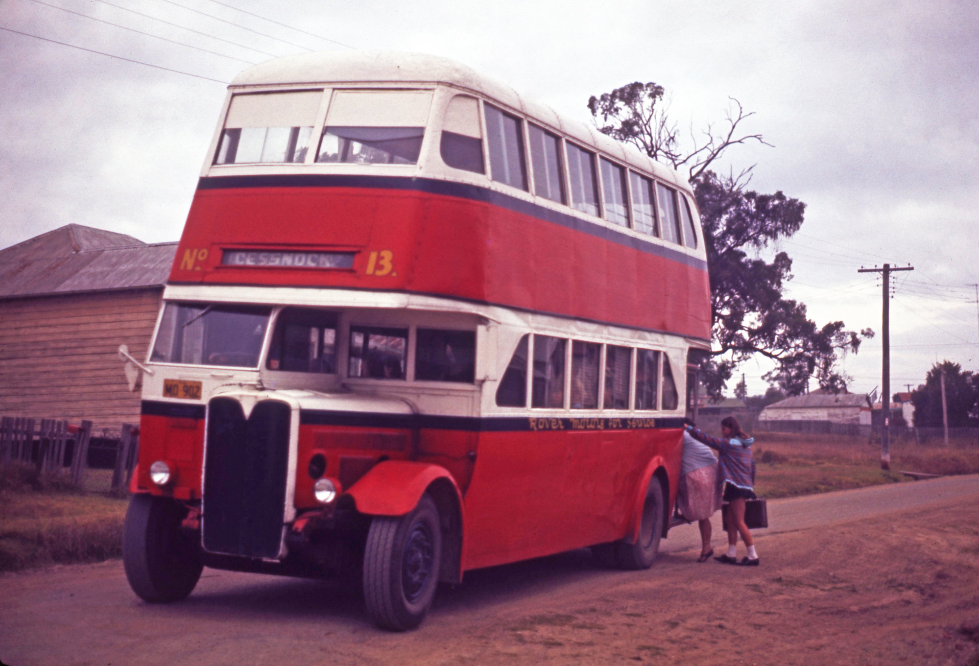 Rover Motors Bus Co AEC Regent MO-902 (x DRT&T 1403), on a local road ...