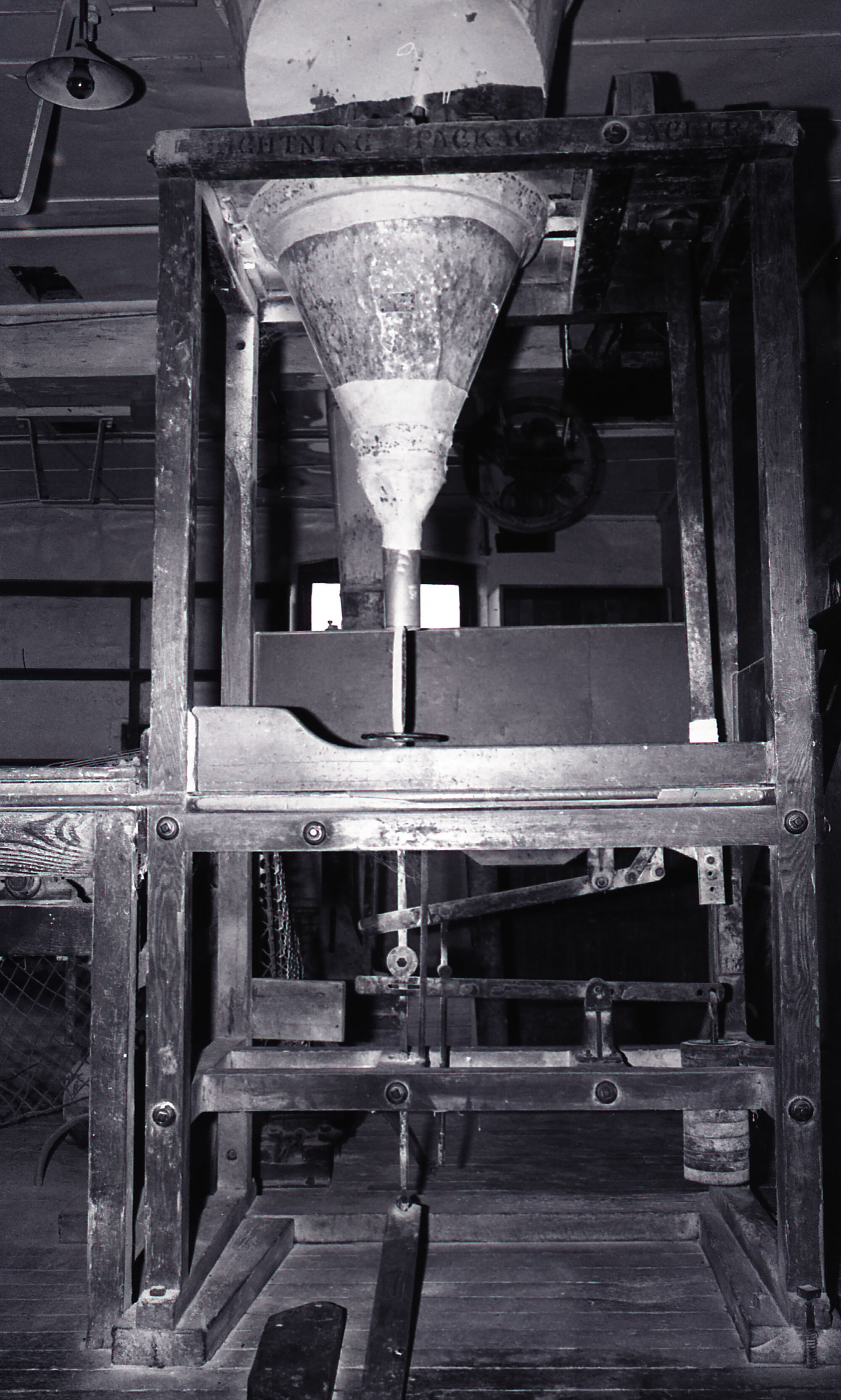 Flour filler (note treadle stop and counterweight), John Bull Products ...
