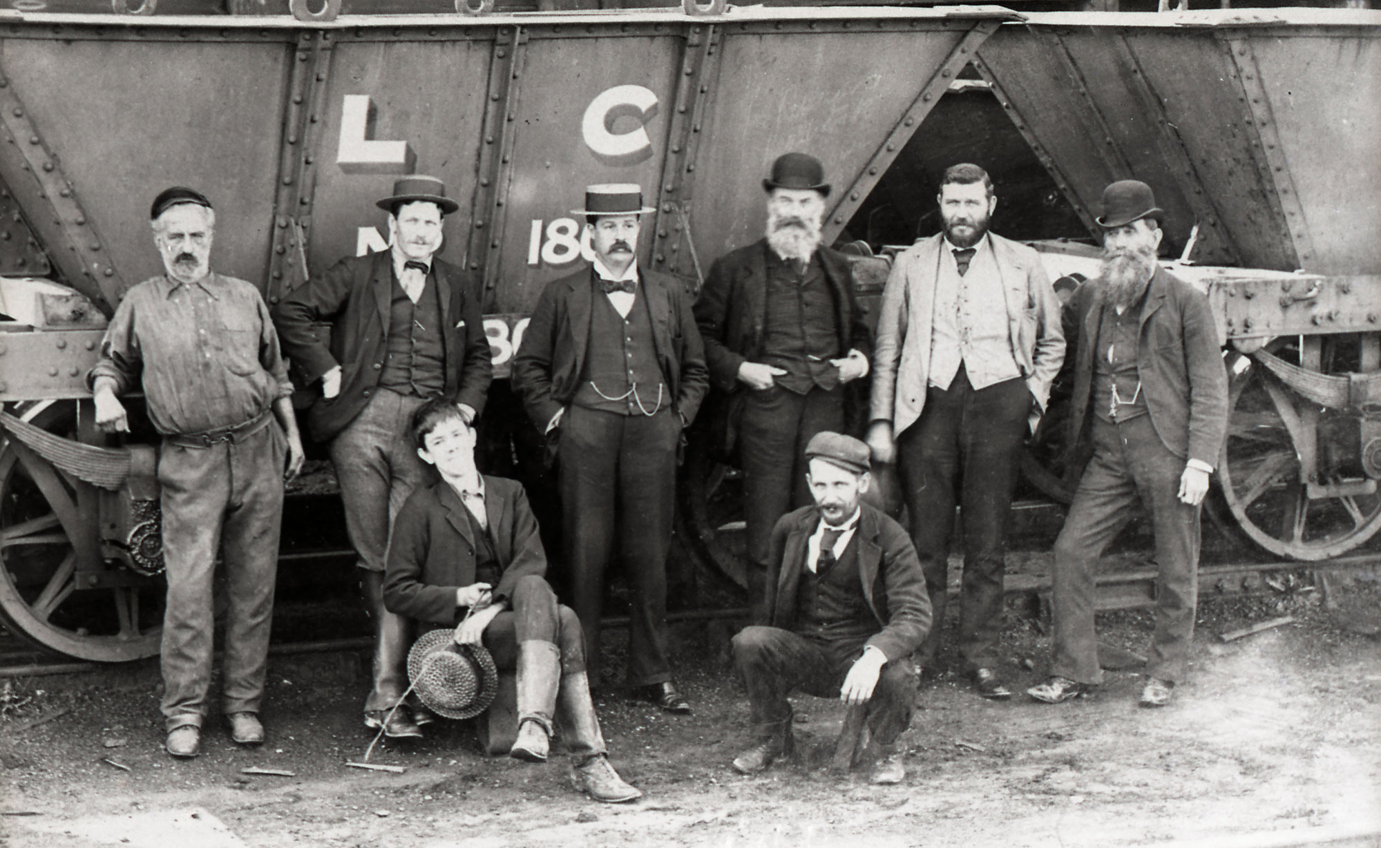 Lambton Colliery officials, 22 June 1897, photograph by Ralph Snowball ...