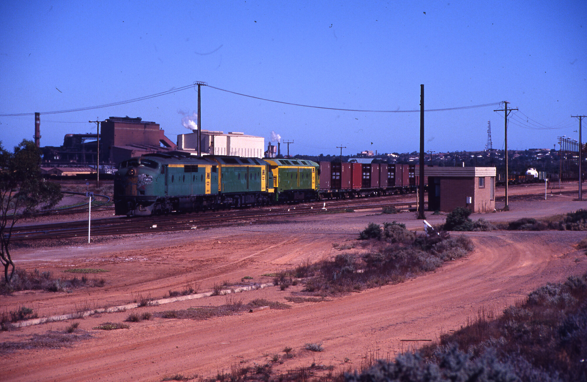 GM46, CLF Class and ALF Class, freight train, Whyalla, SA, 2 March 1994 ...