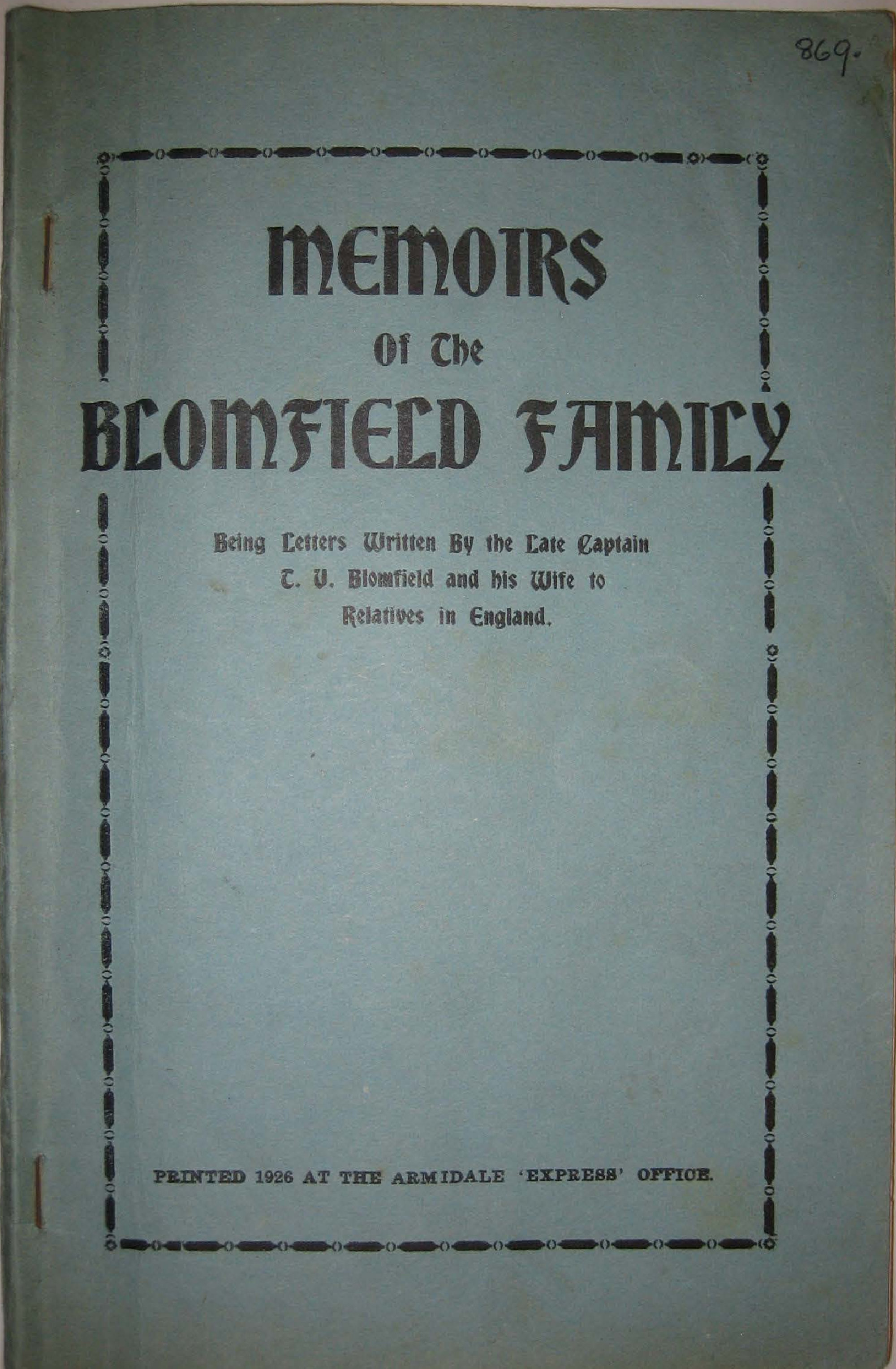 Memoirs of the Blomfield family | Living Histories