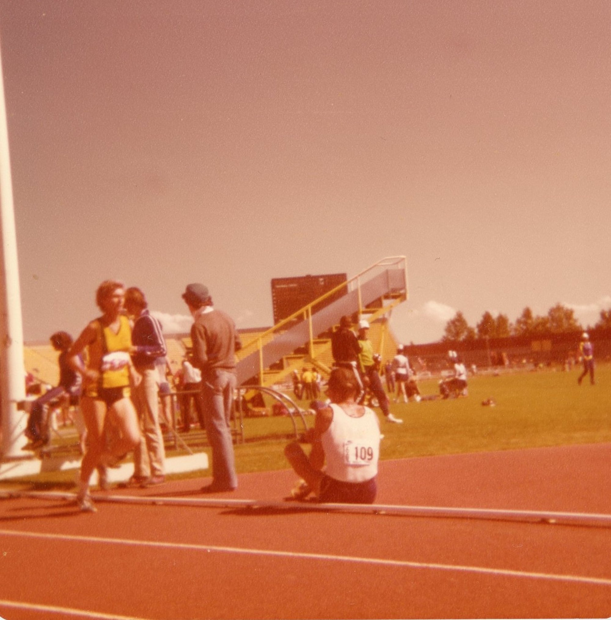 Runner Sue Beisty at athletic track | Living Histories