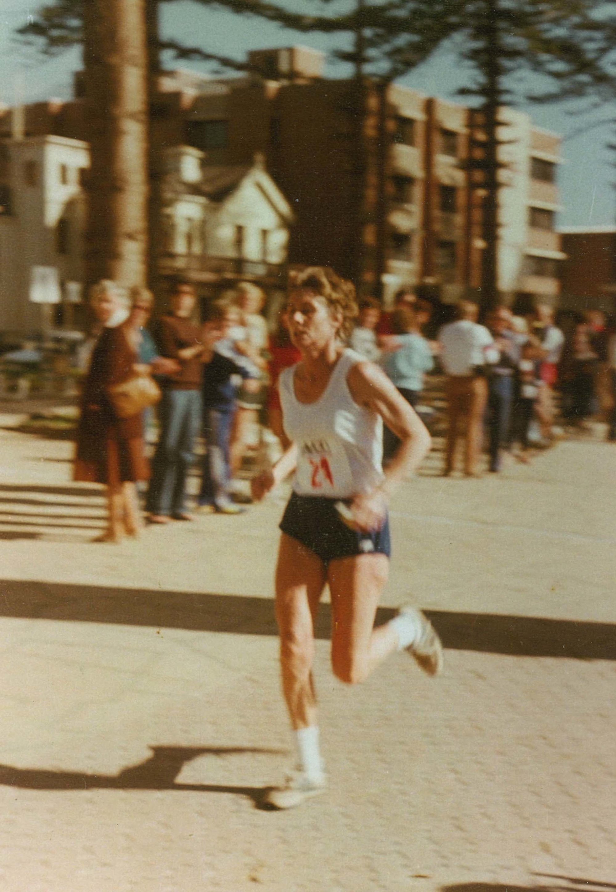 Sue Beisty racing in 1980 Avon Women's Marathon - Manly Esplanade, NSW ...
