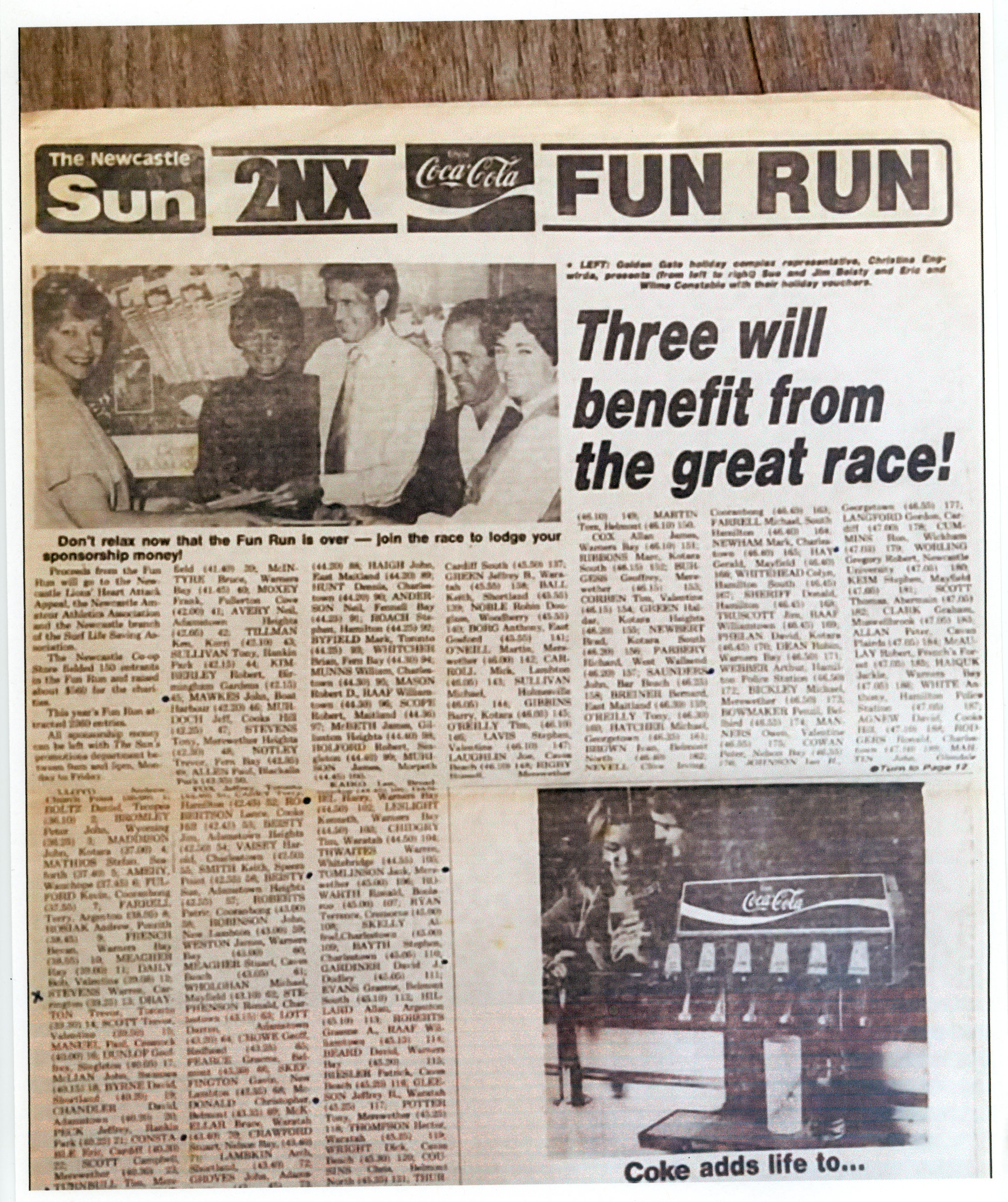 "Three will benefit from the great race!" - Sue Beisty Newspaper ...