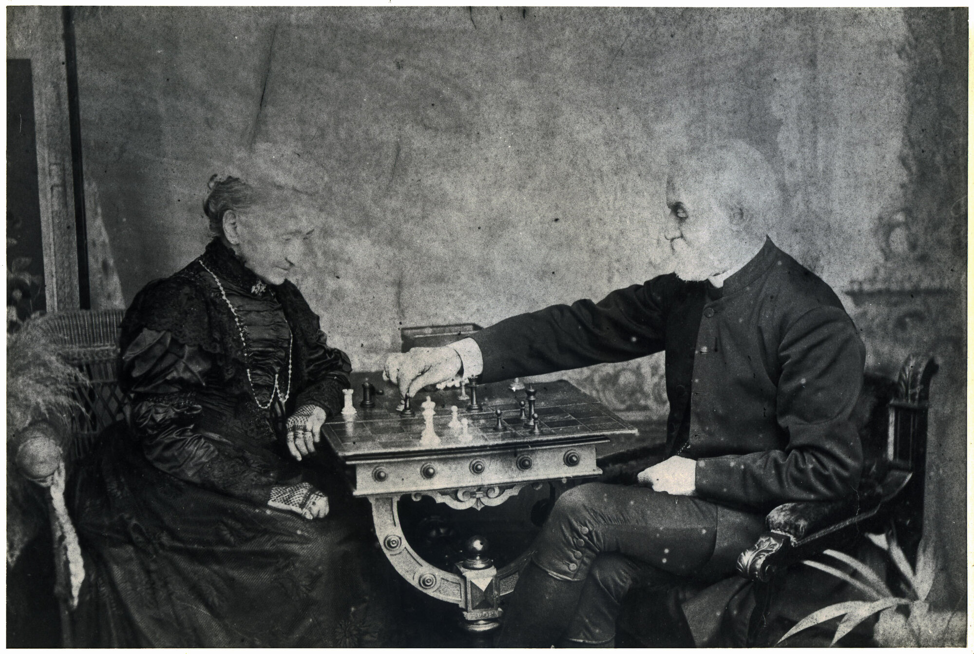 Dean Arthur Edward Selwyn and wife Rose playing chess. c.1890s | Living ...