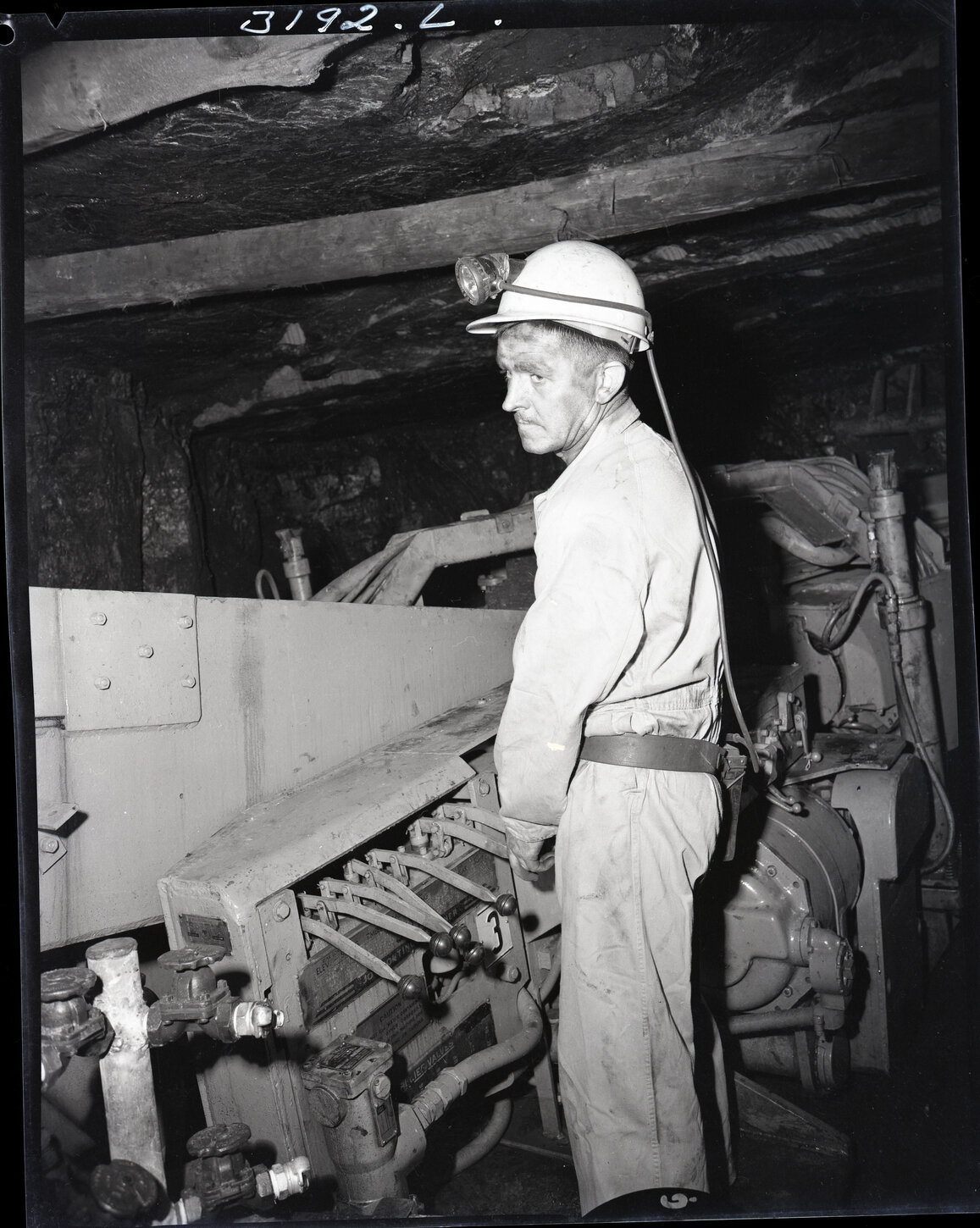 Coalcliff Colliery, miner with machinery, 1963 | Living Histories