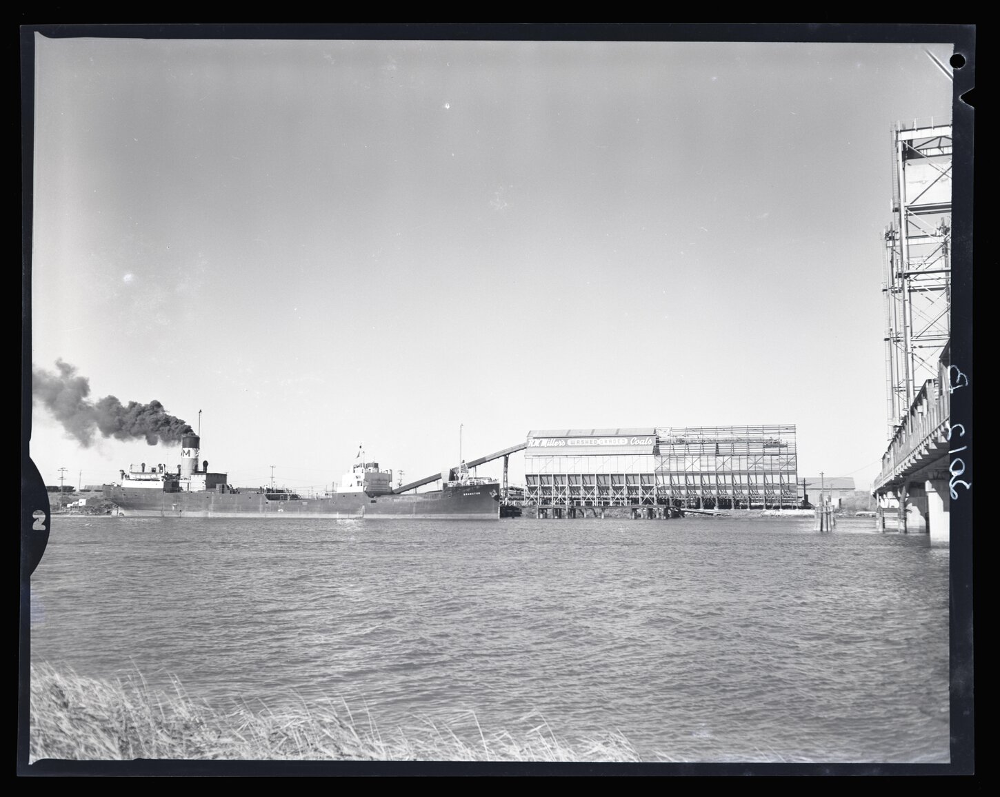 R W Miller's coal loading plant and ship 'Branxton', 1961 | Living ...